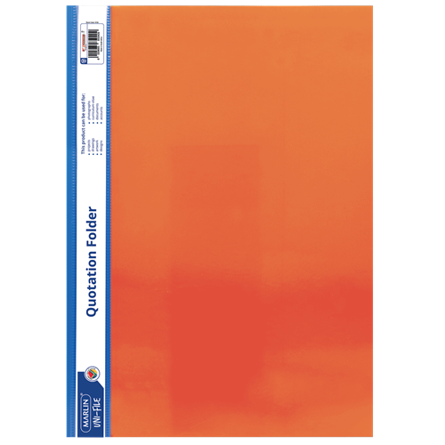 Files & Folders - Marlin A4 Orange Quotation and Presentation Folder ...