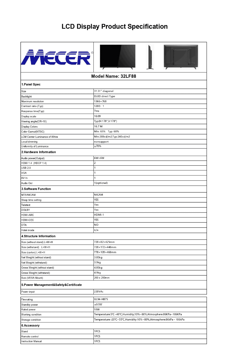 Cliqtosave: Mecer 32 Inch HD LED Panel | Buy Televisions At Great ...